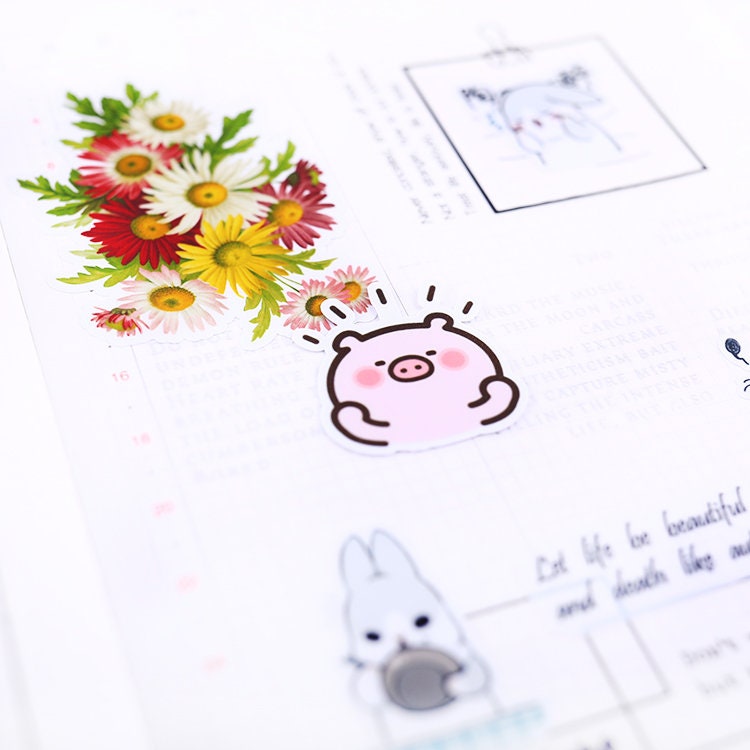 Cute Pig Piggy Sticker Themed Animal Sticker Die Cut Stickers | Etsy
