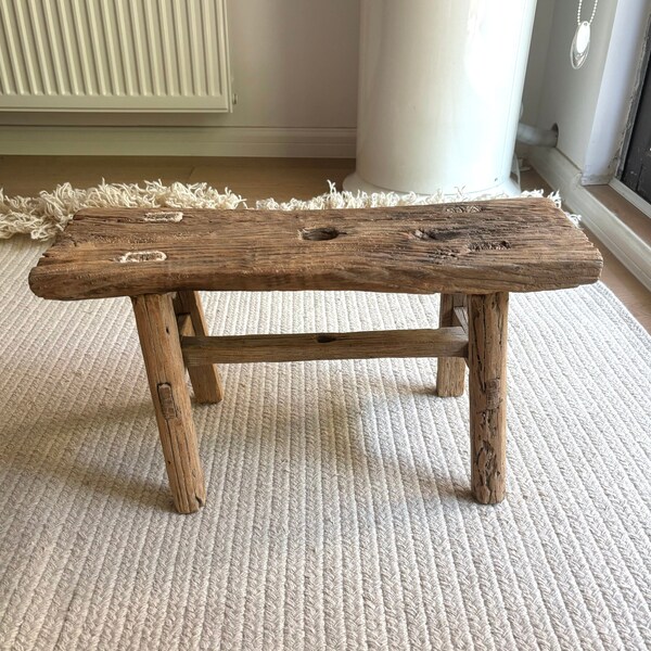 Long Rustic Wood Bench - Etsy