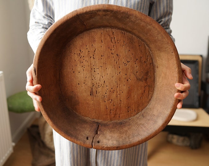 Extra Large Vintage Wood Tray ,antique Wood Bowl original Woodwork ...