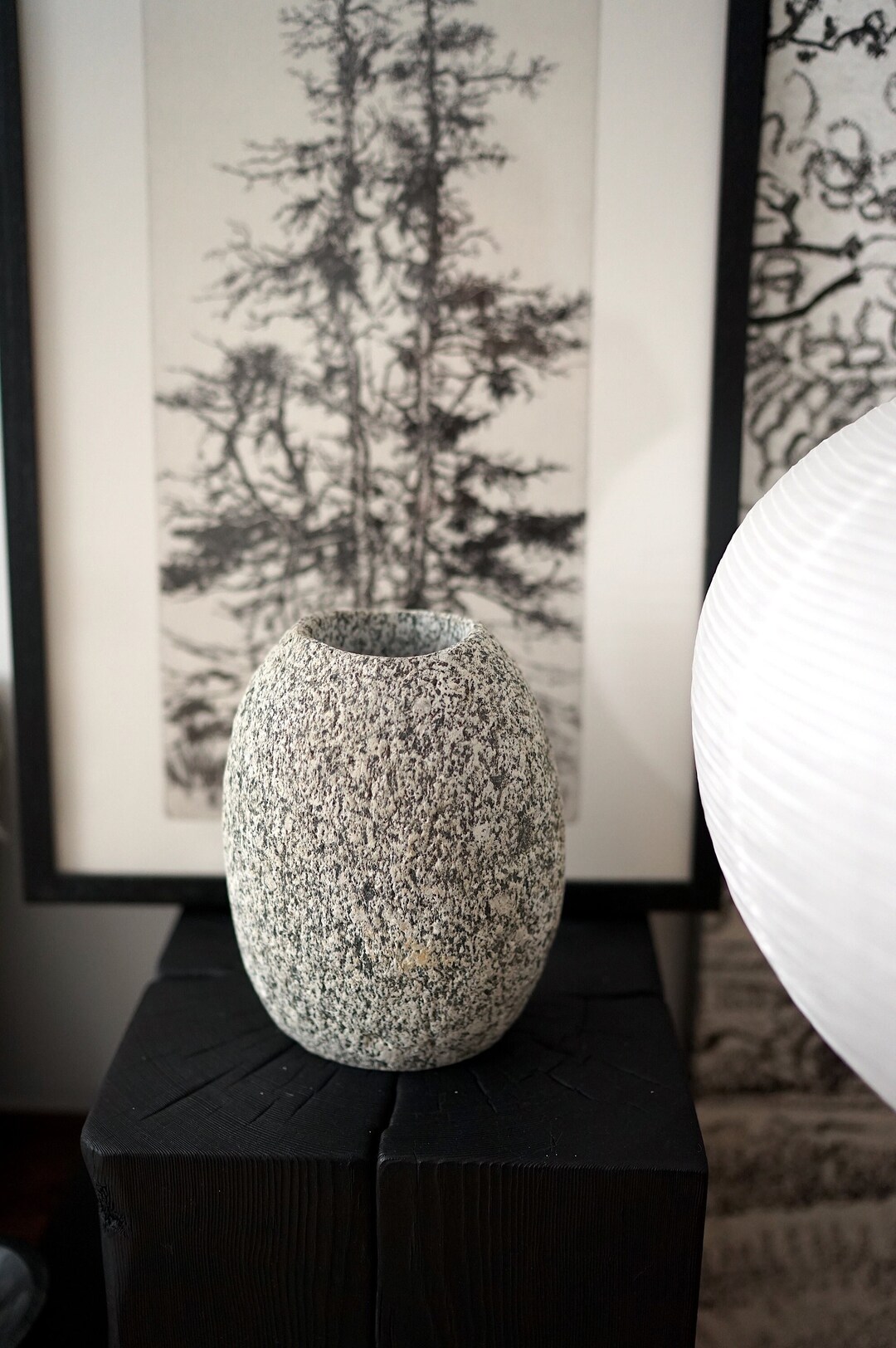 Large River Stone Vase 6.6KG Natural Snow Stone Vase - Etsy