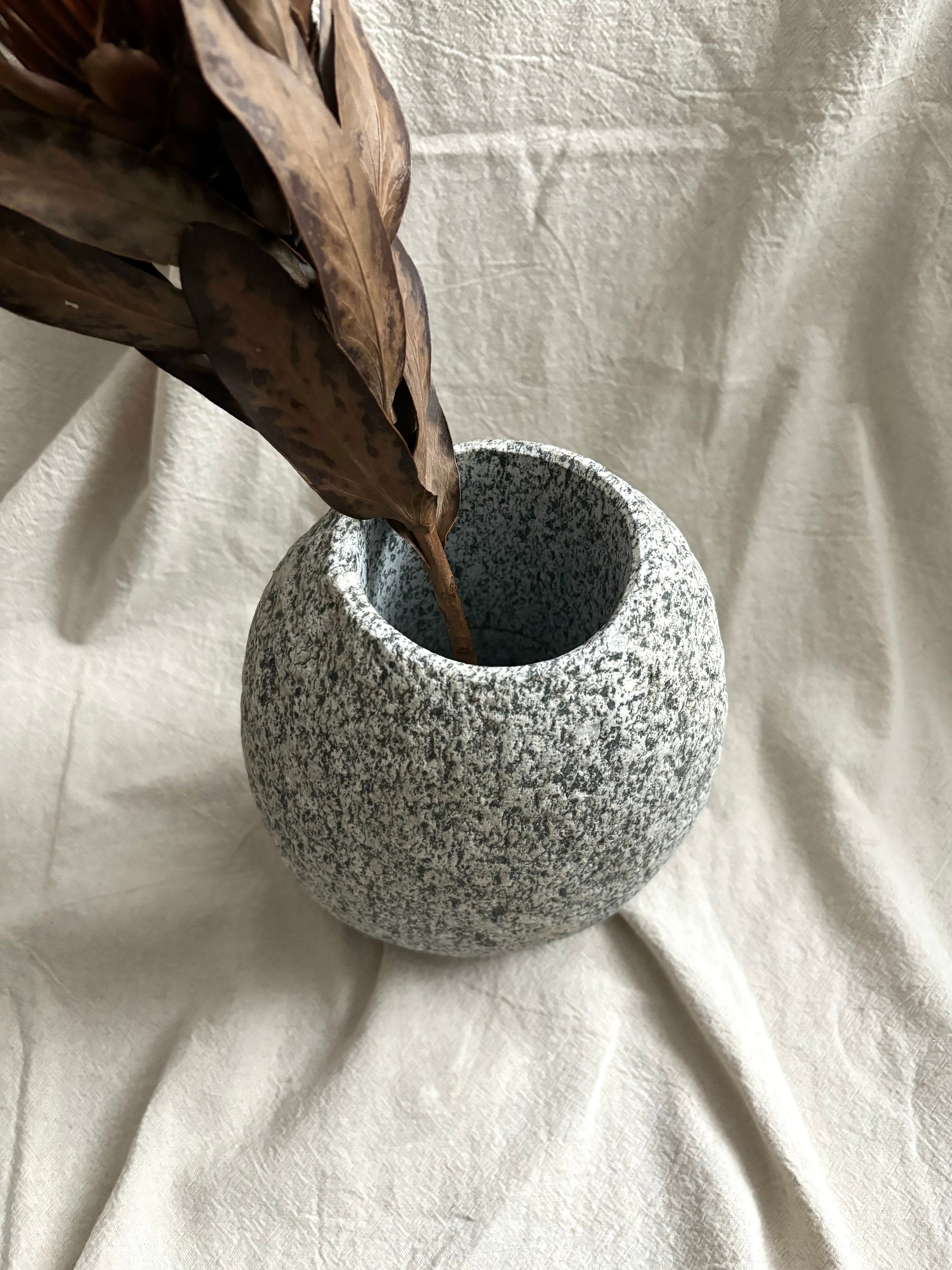 Large River Stone Vase 6.6KG Natural Snow Stone Vase - Etsy