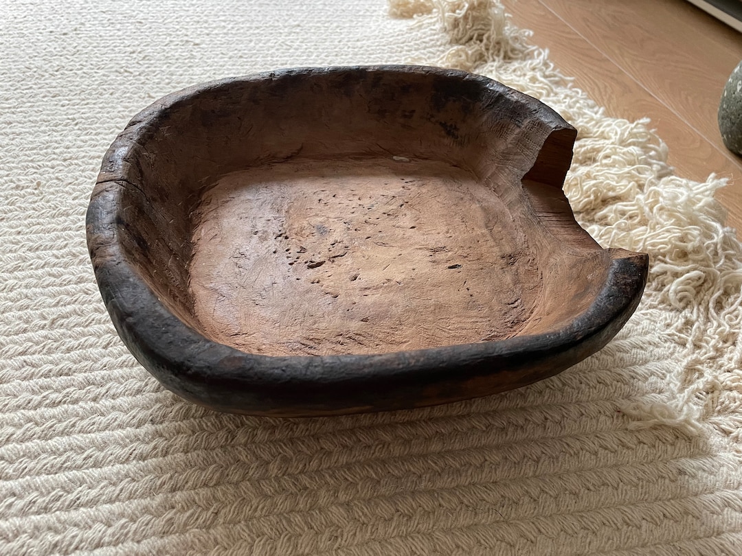 Antique Primitive Wood Bowl Rustic Decororiginal Woodwork - Etsy