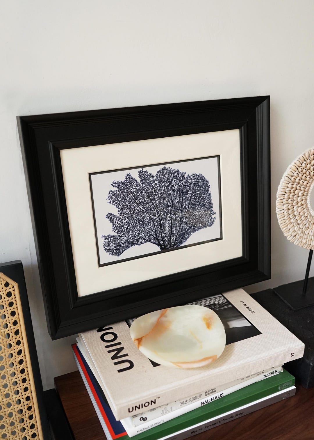 Purple Coral Slice Vintage-style Decorative Painting，16" X 13" Framed ...