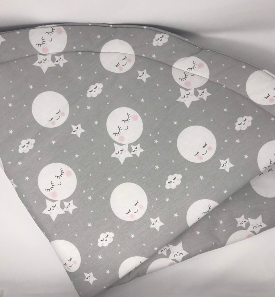 CLEARANCE SALE Grey Round Play Mat, Sleepy Moon Play Mat, Grey Play Rug ...