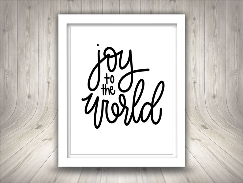 Joy to the World Hand Lettered Printable Christmas Wall Art Christmas ...