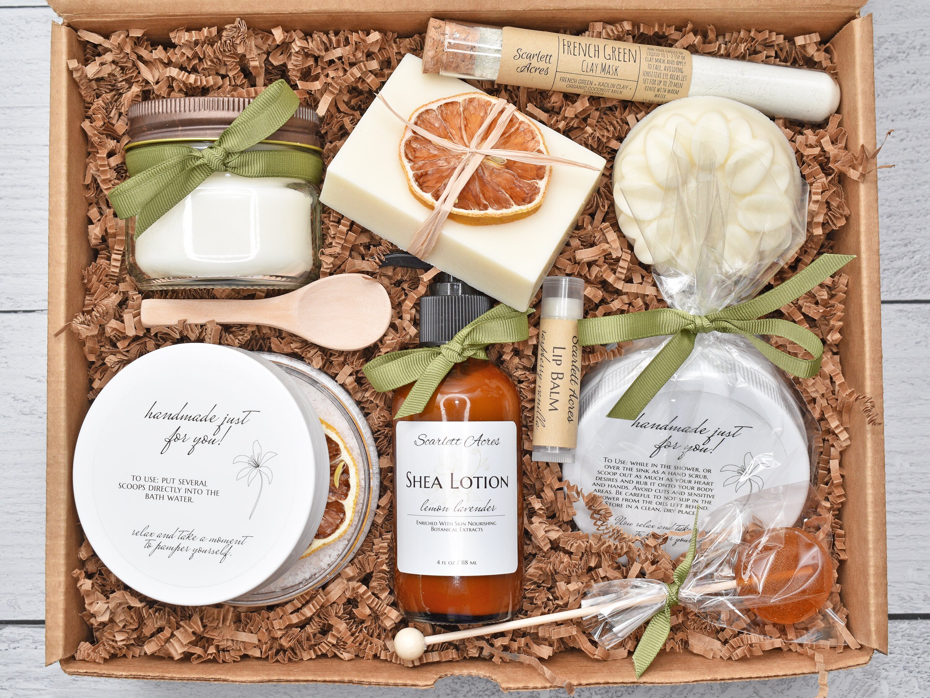 Organic Spa Gift Box, Thank You Gift Box, Thank You Gift Basket, Care ...