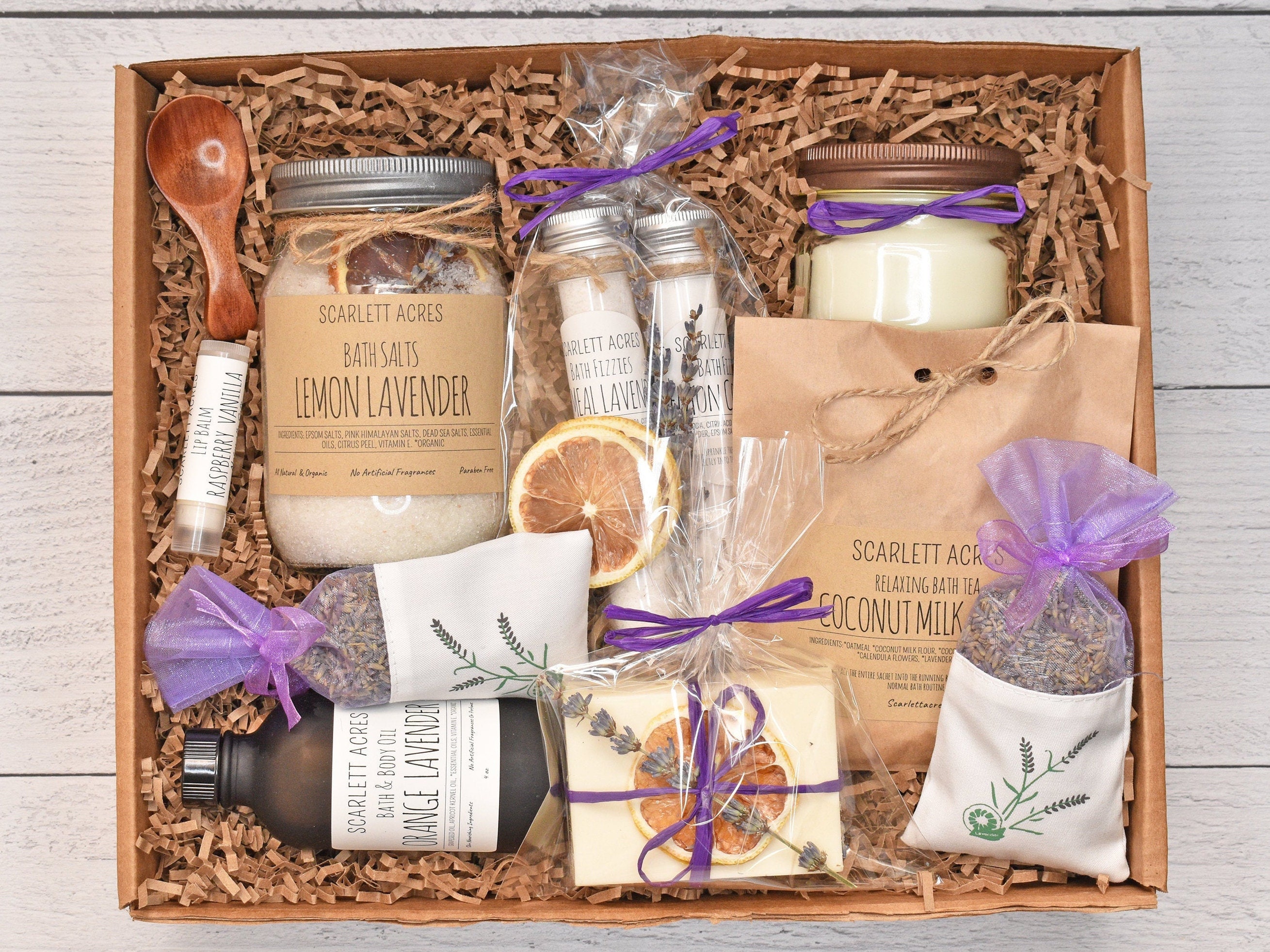 Lavender Spa Gift Box Gift Baskets For Women Relaxation Gift Box 