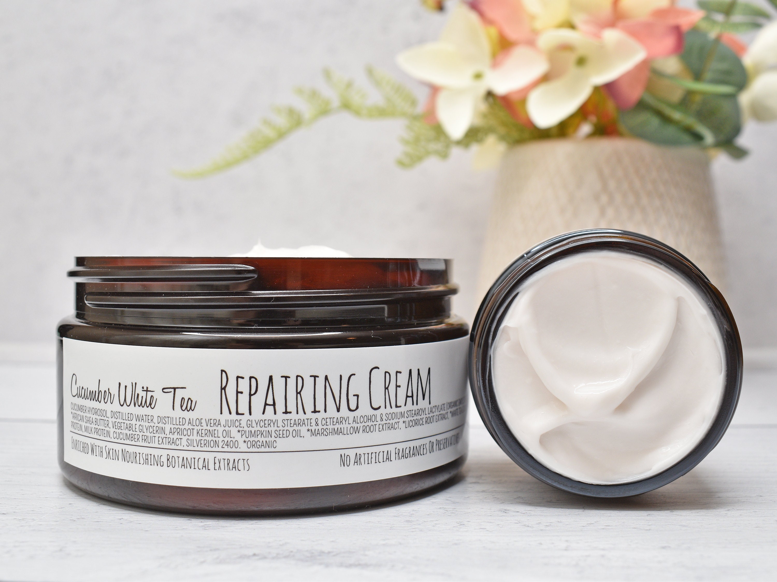 Cucumber White Tea Healing Hand Cream, Dry Skin Cream, Cracked Skin ...