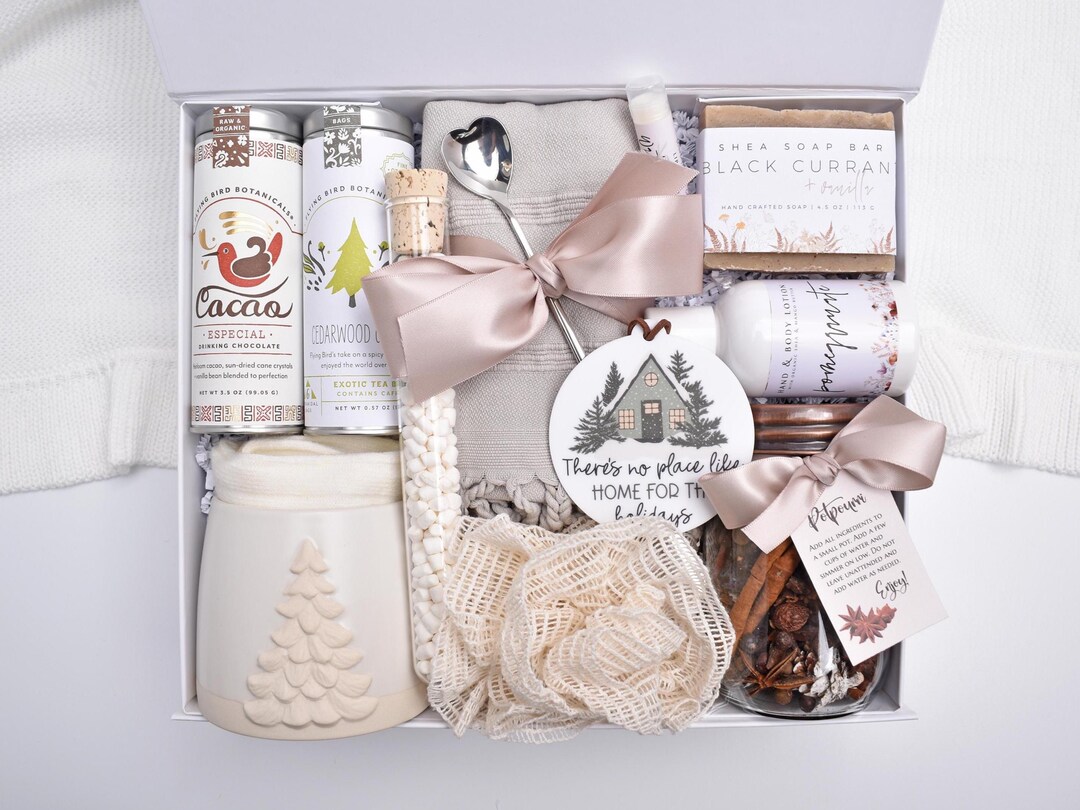 Christmas Gift Box for Women, Holiday Gift Basket, Hot Chocolate, Hot ...