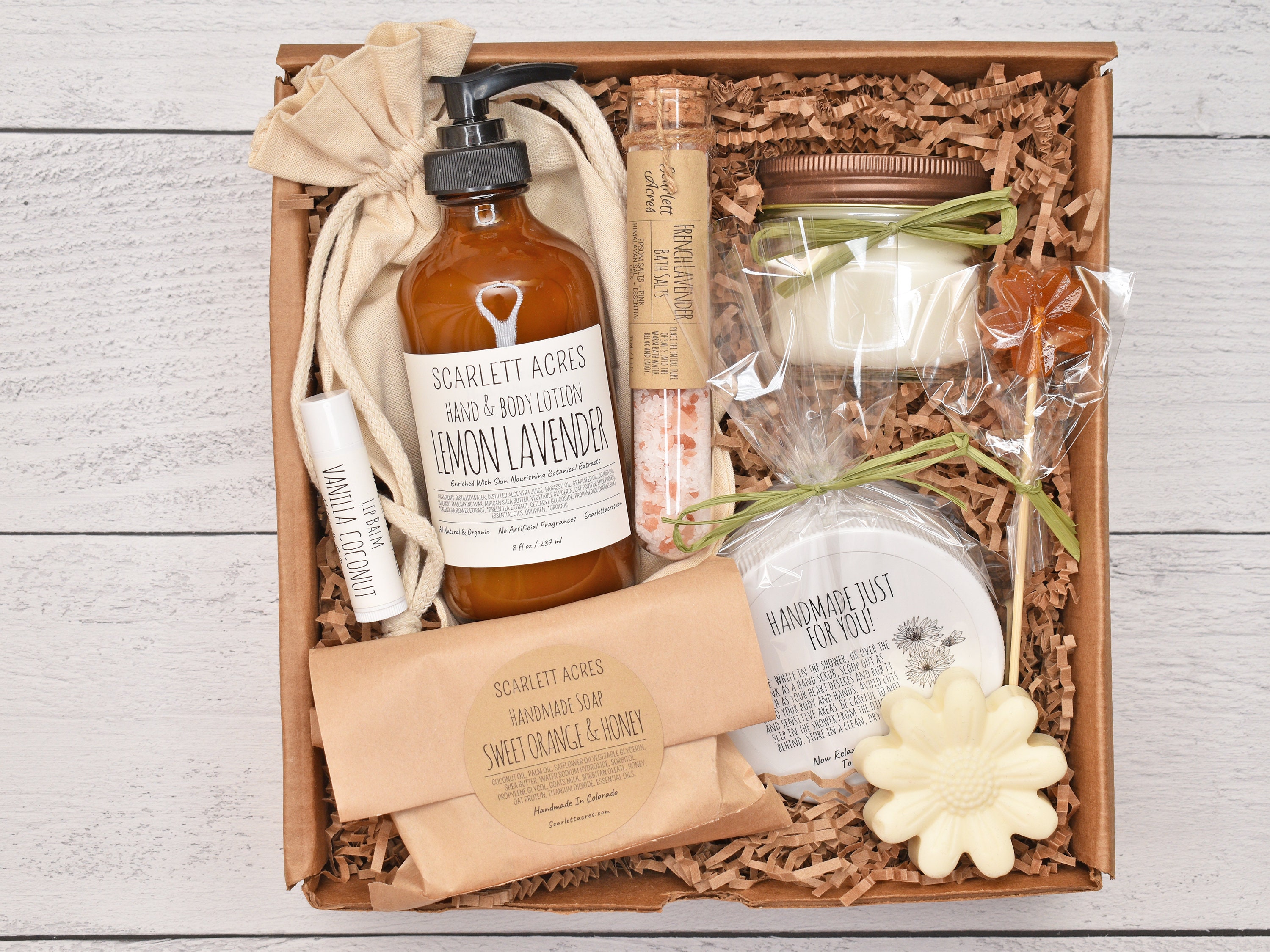 Thank You Gift Box, Thank You Gift Basket, Natural Spa Gift Box, Care ...