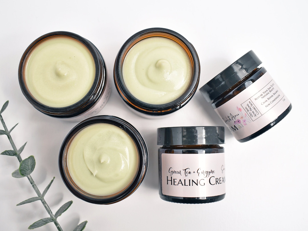 Healing Enzyme Face Cream, Green Tea Acne Face Lotion, Non Comedogenic ...