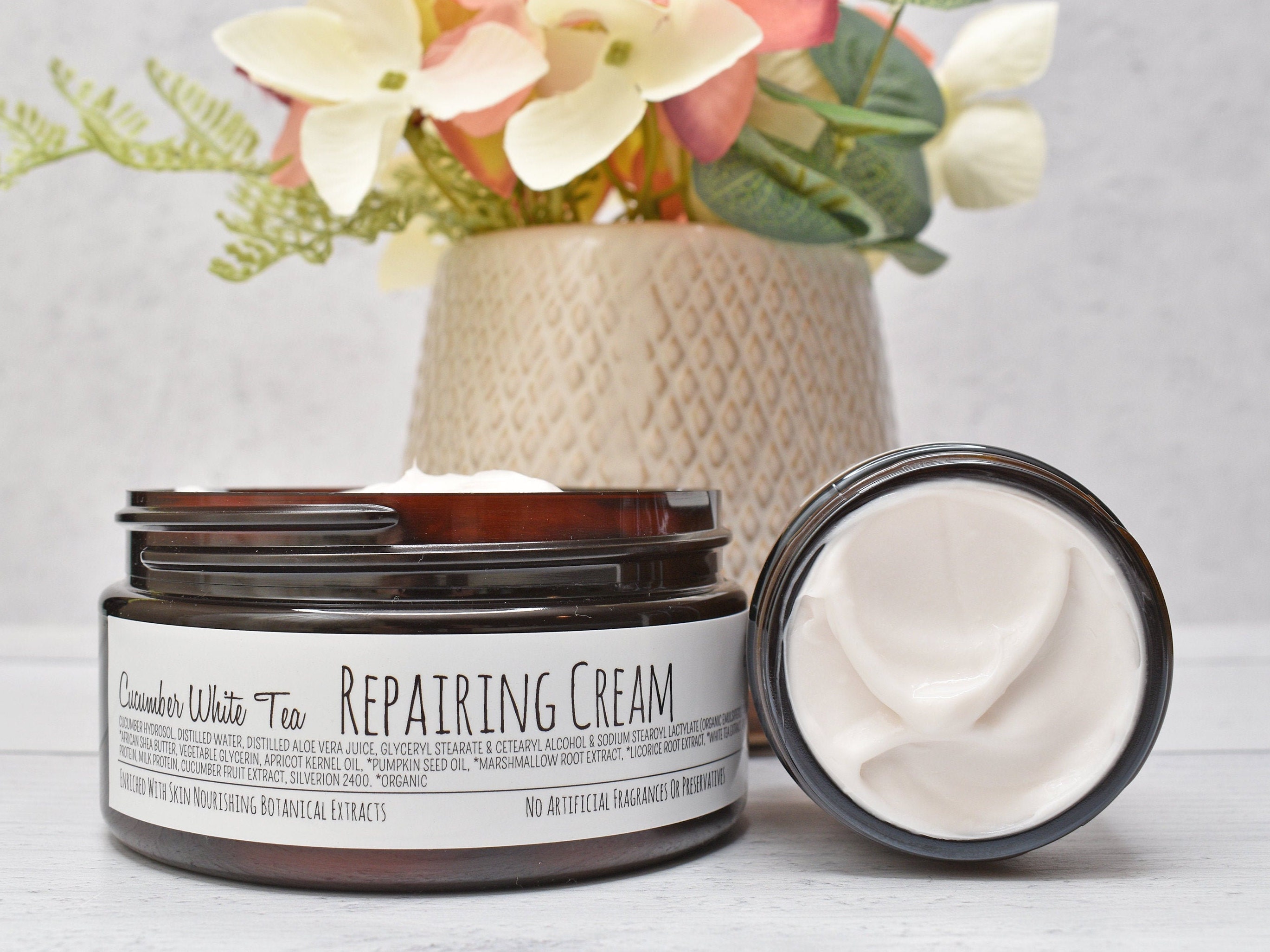 Cucumber White Tea Healing Hand Cream, Dry Skin Cream, Cracked Skin ...