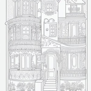 Intricate Homes Coloring Pages Bundle | Digital Download | 5 Pages - Etsy