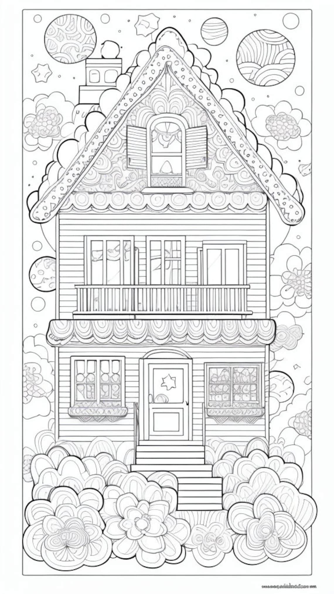 Intricate Homes Coloring Pages Bundle | Digital Download | 5 Pages - Etsy