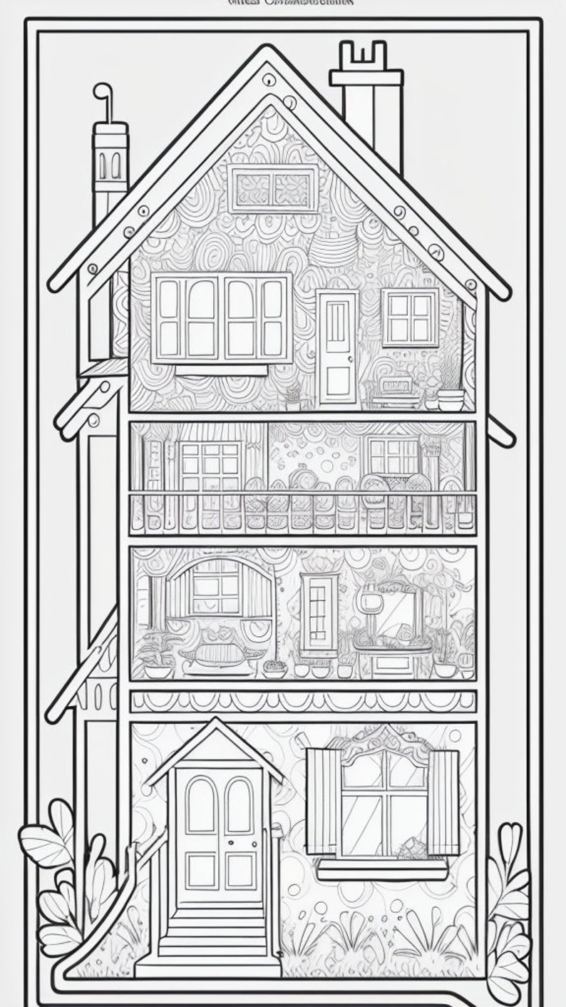 Intricate Homes Coloring Pages Bundle | Digital Download | 5 Pages - Etsy