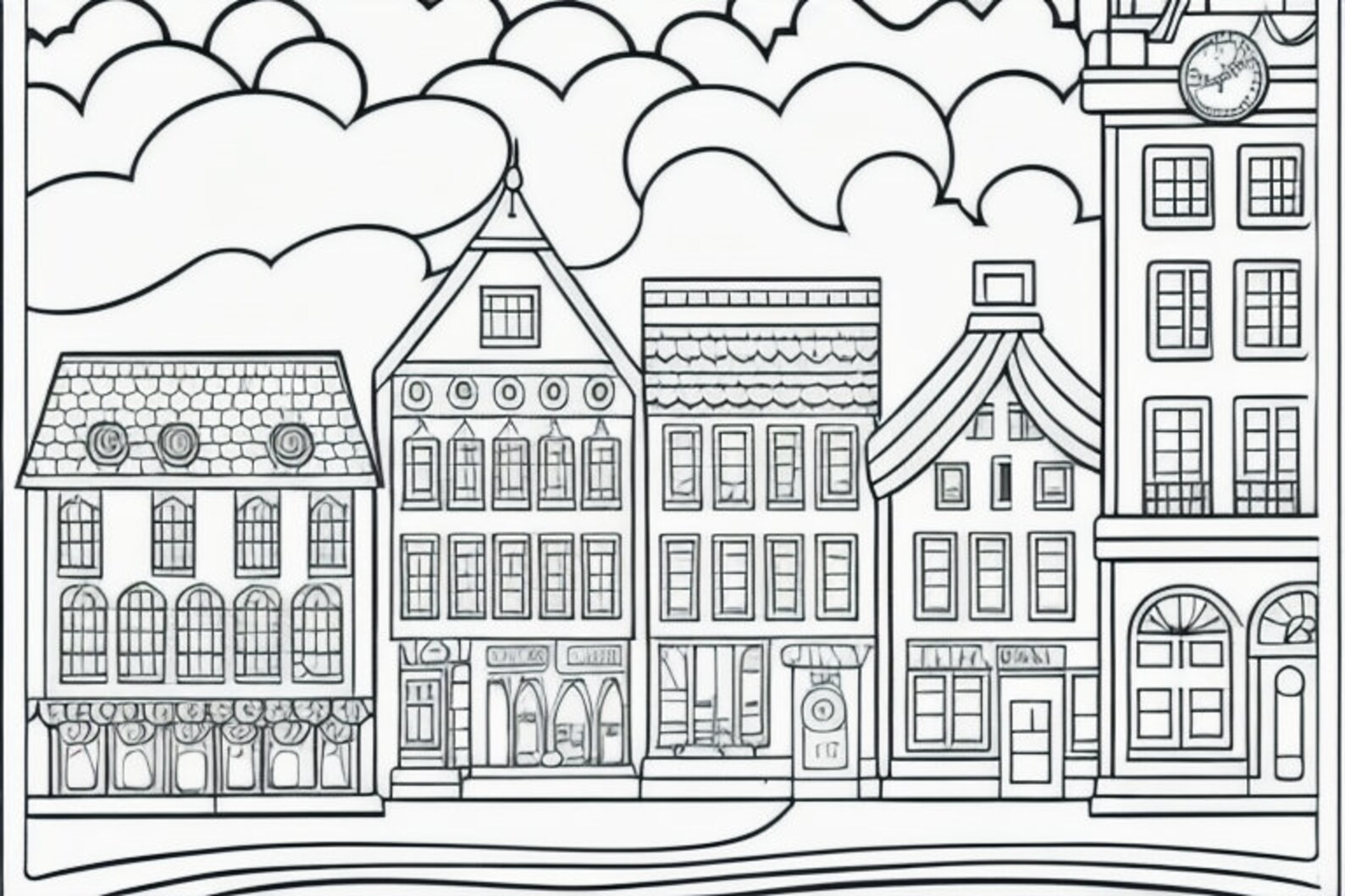 Cute Town Coloring Pages Bundle | Digital Download | 5 Pages - Etsy