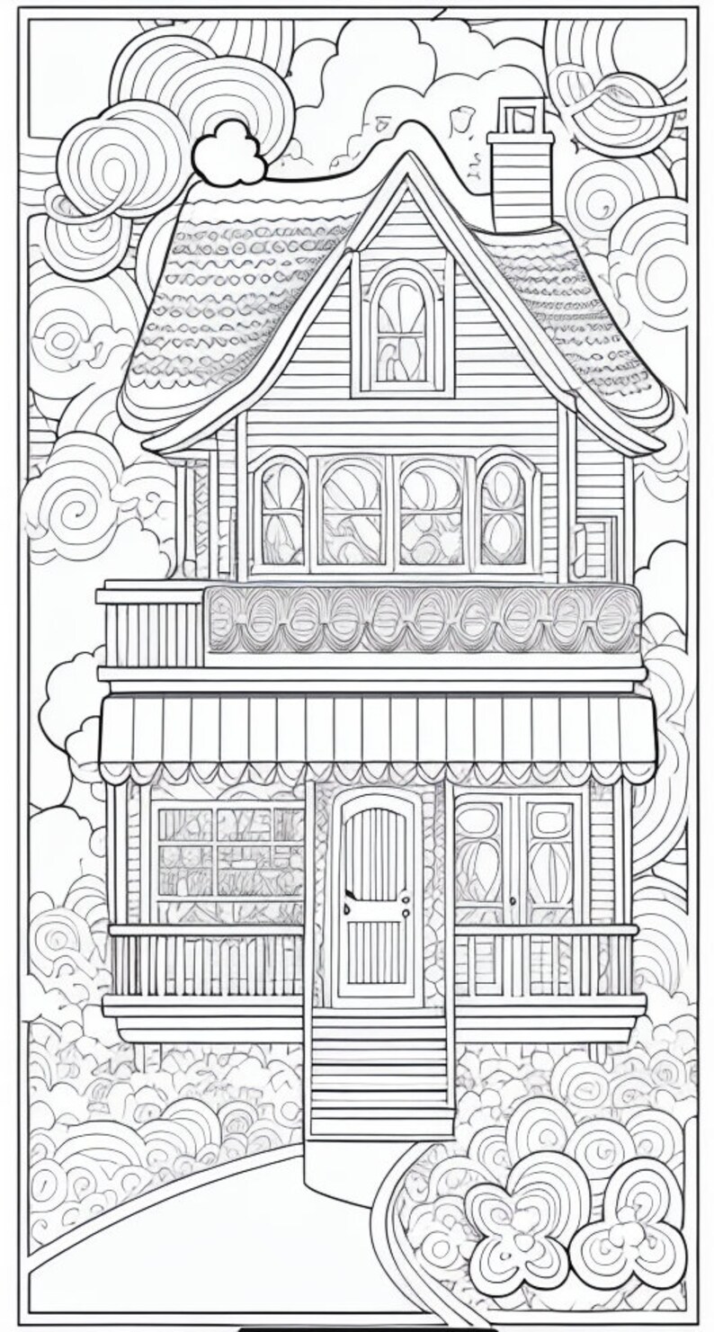 Intricate Homes Coloring Pages Bundle | Digital Download | 5 Pages - Etsy