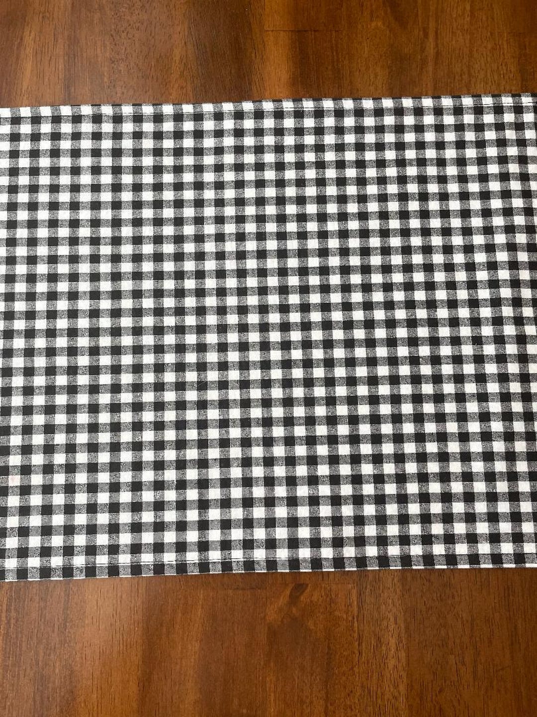 Classic Black and White Checked Rectangular Placemats, Sold ...