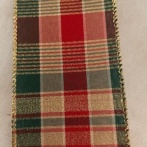 10" Christmas Plaid Bow With Gold Edging and 19 Glorious Loops - Etsy