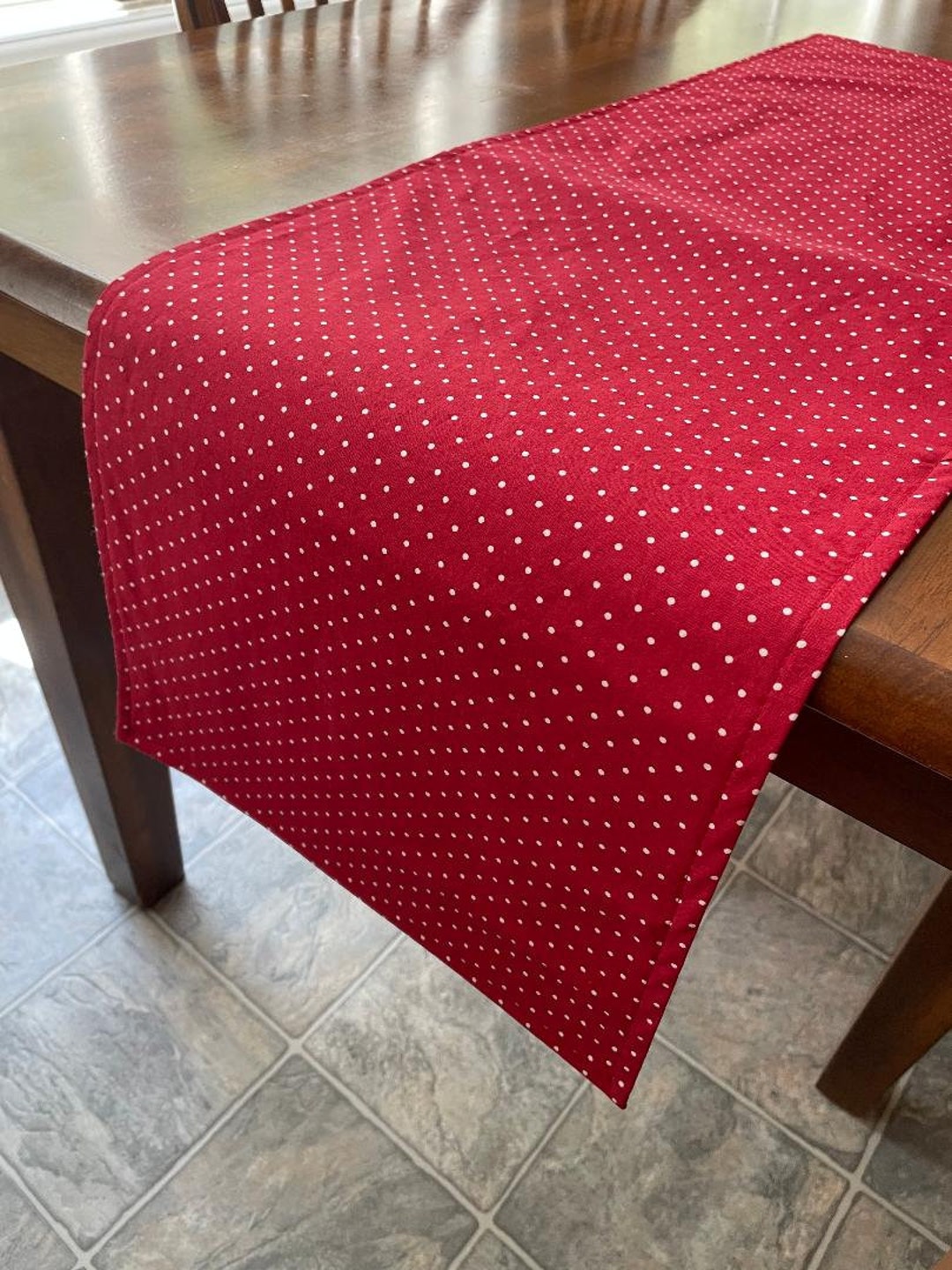 Red With White Dots Table Runner, Sold in Various Sizes. - Etsy