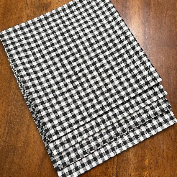 Black and White Checked Fabric - Etsy