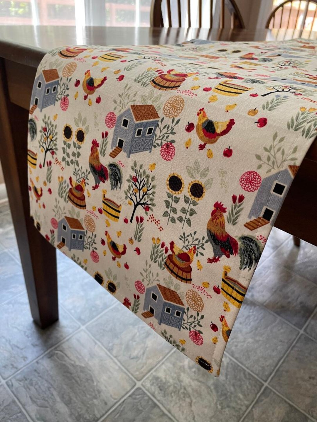Super Cute Farmyard Chicken Table Runner, Sold in Various Lengths. - Etsy