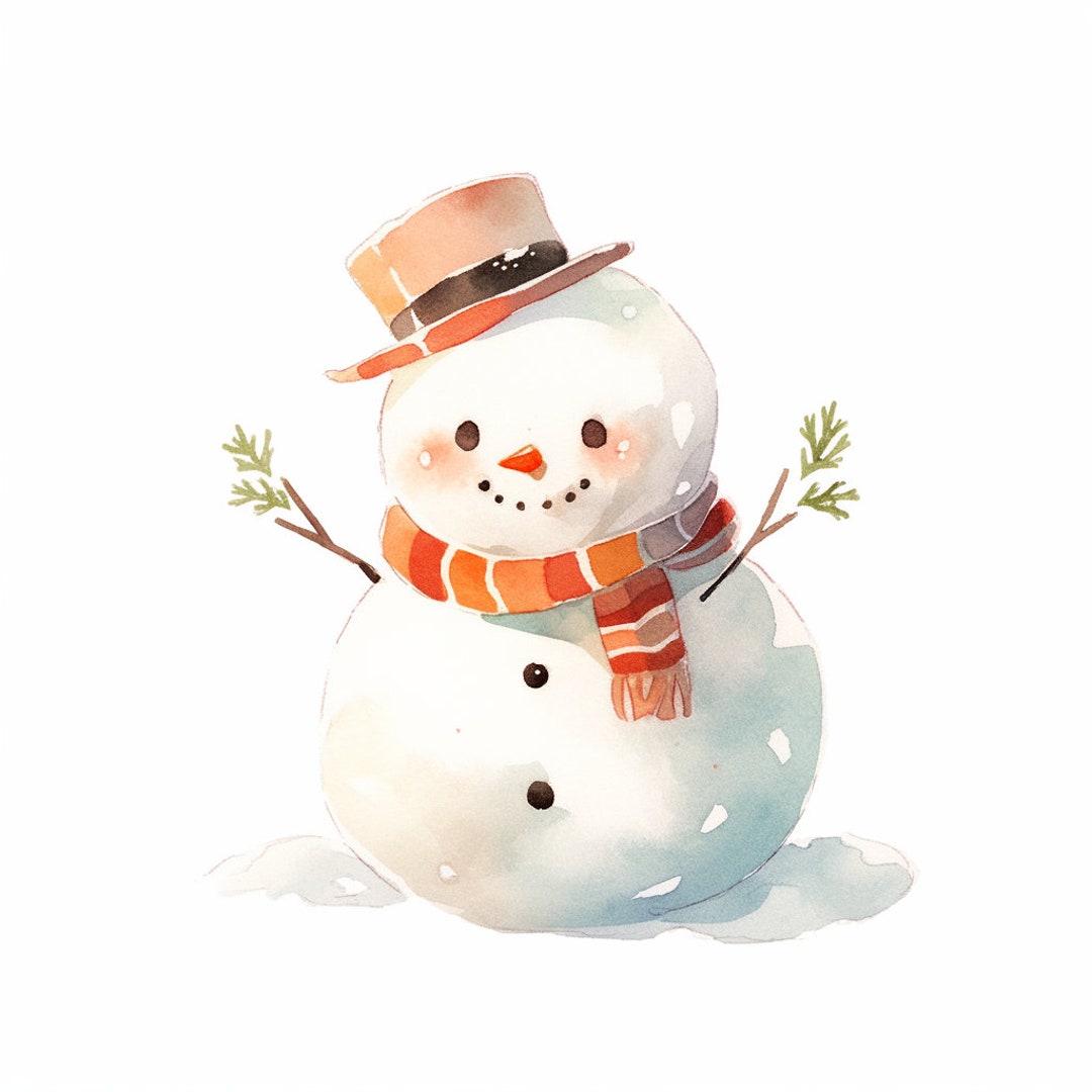 10 PNG Clipart Watercolor Snowman Transparent Background Hq 2500x2500px ...