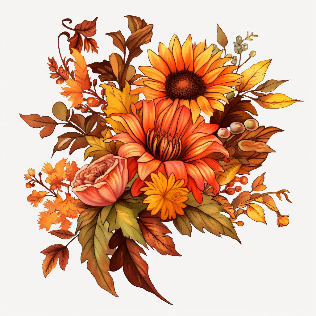 10 Clipart Floral Autumn Decoration Decor Fall Transparent Background ...