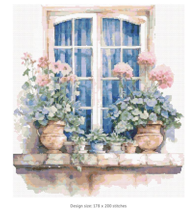 Vintage Window Counted Cross Stitch Pattern Pdf Pattern Keeper Dmc ...