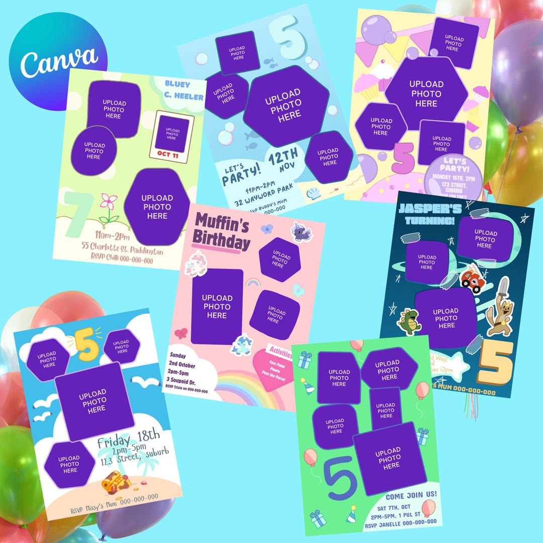 Bluey Pass the Parcel Editable Invitation Template, Birthday ...