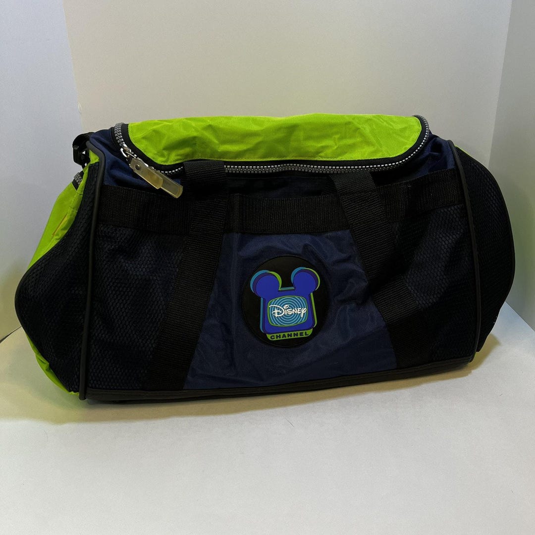 Vintage Disney Channel Promotional Duffel Soft Flexible Bag Green/blue ...