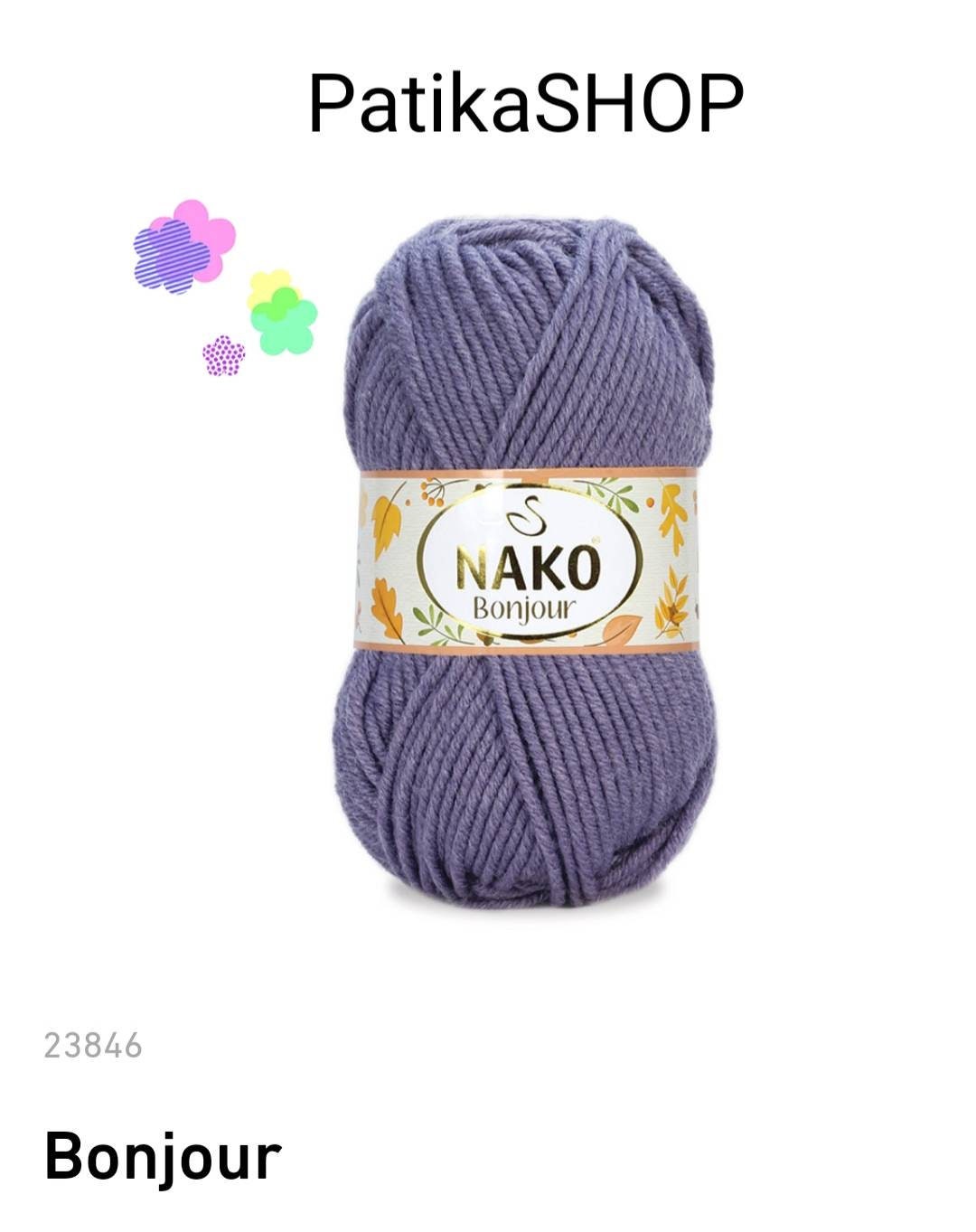 Nako Bonjour Yarn,23688, Scarf,blanket, Cardigan, Sweater, Hat ...