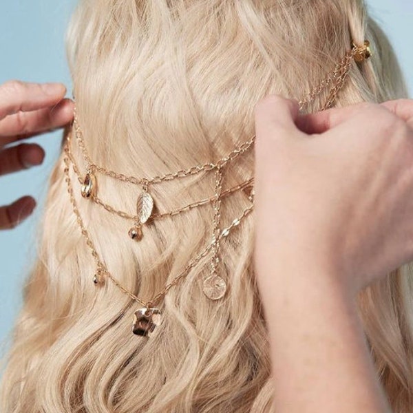 Gold Hair Chain - Etsy