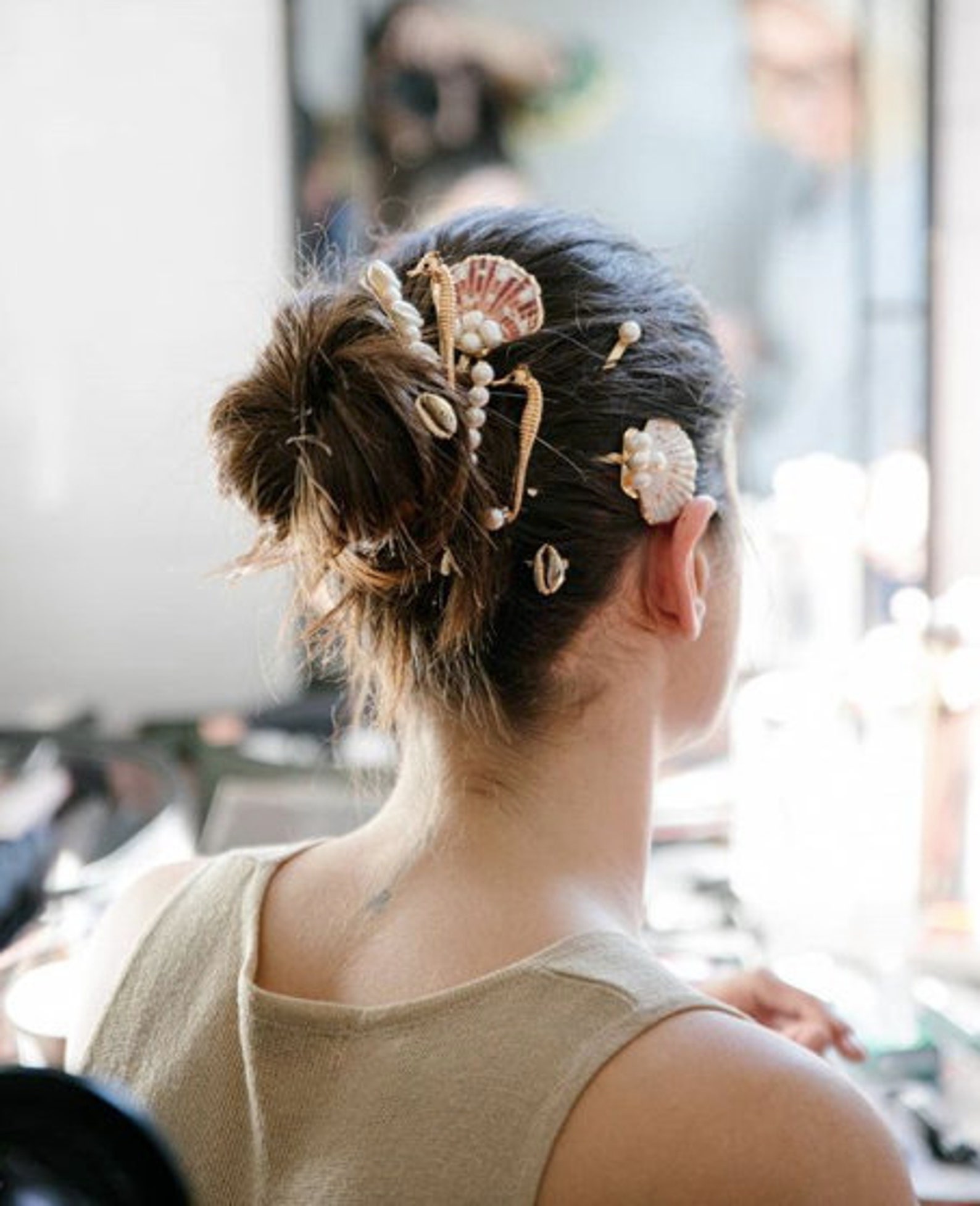KELA Hair Pins Set of 2 Scallop Shell & Natural Pearl Gold | Etsy