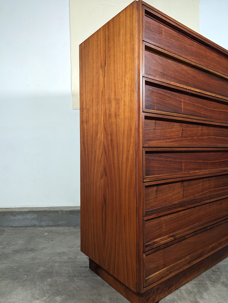 Mid Century Modern Walnut Tallboy Dresser by John Keal for Brown ...