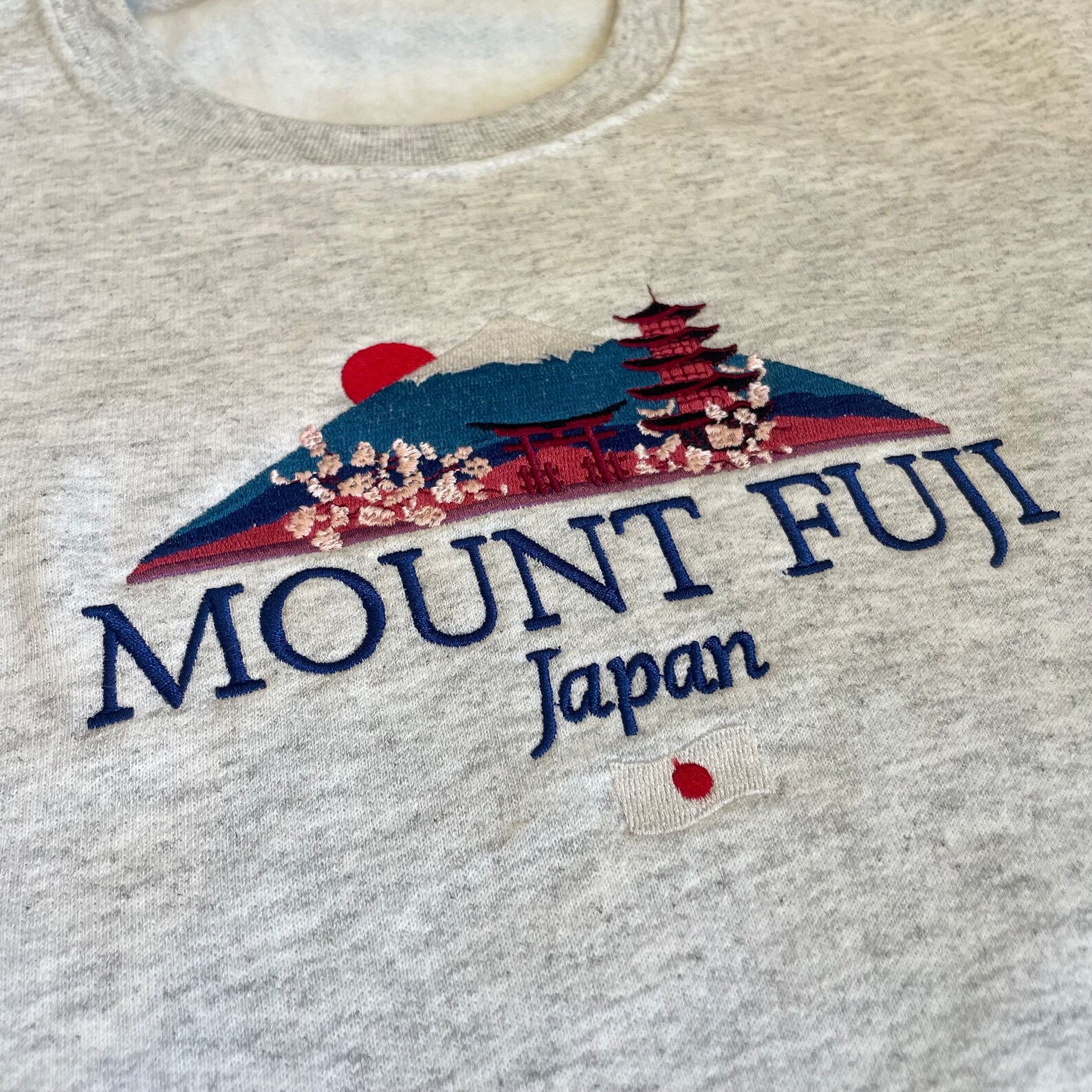 Mount Fuji Japan Embroidered Sweatshirt - Etsy