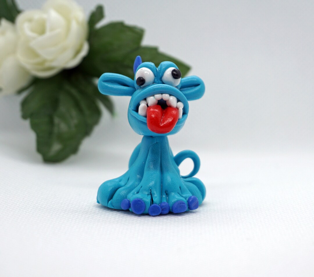 Scary Fimo Monster Polymer Clay Figure Funny Decoration - Etsy