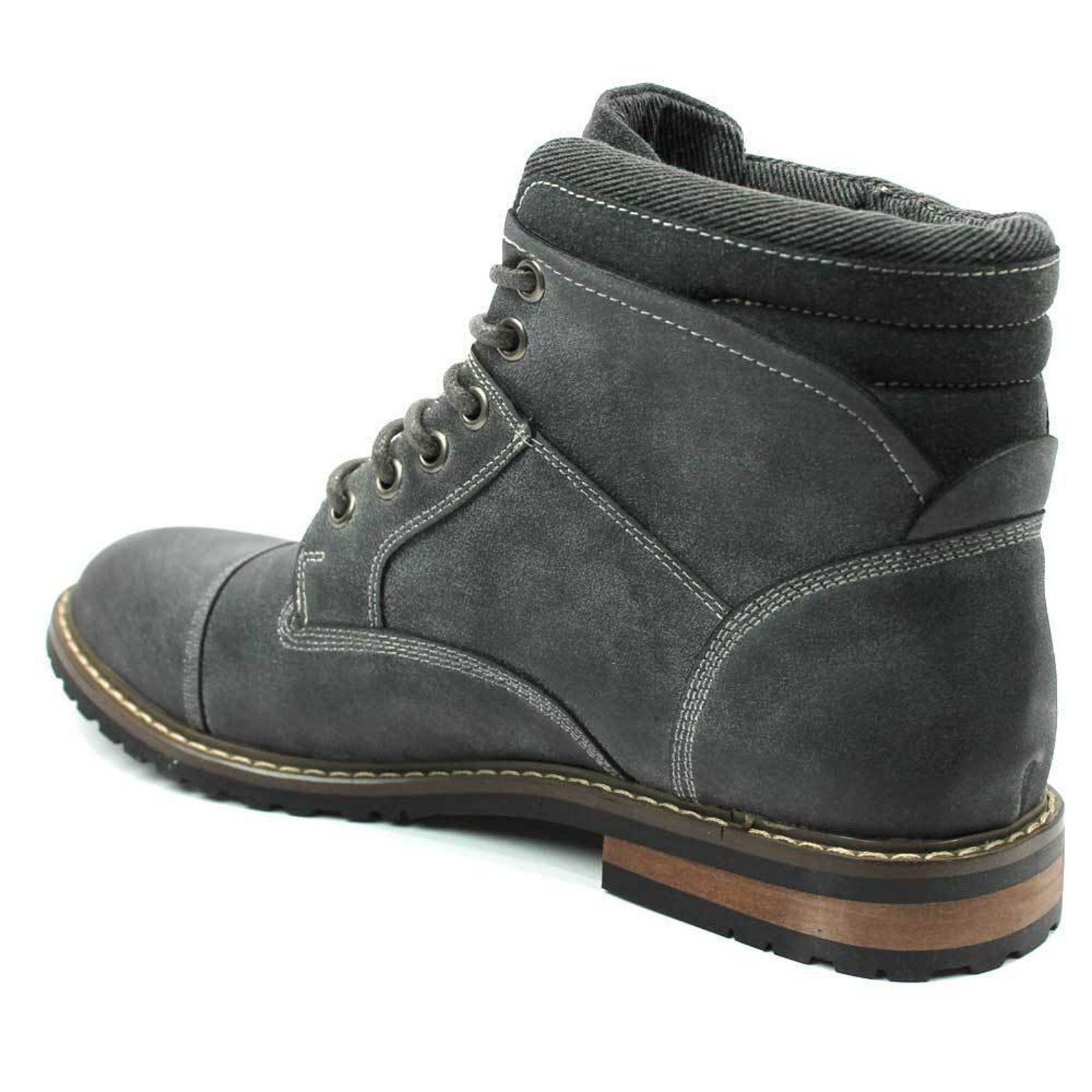 Mens Boot Gray Ankle Cap Toe Derby Modern Lace up Round Toe by | Etsy