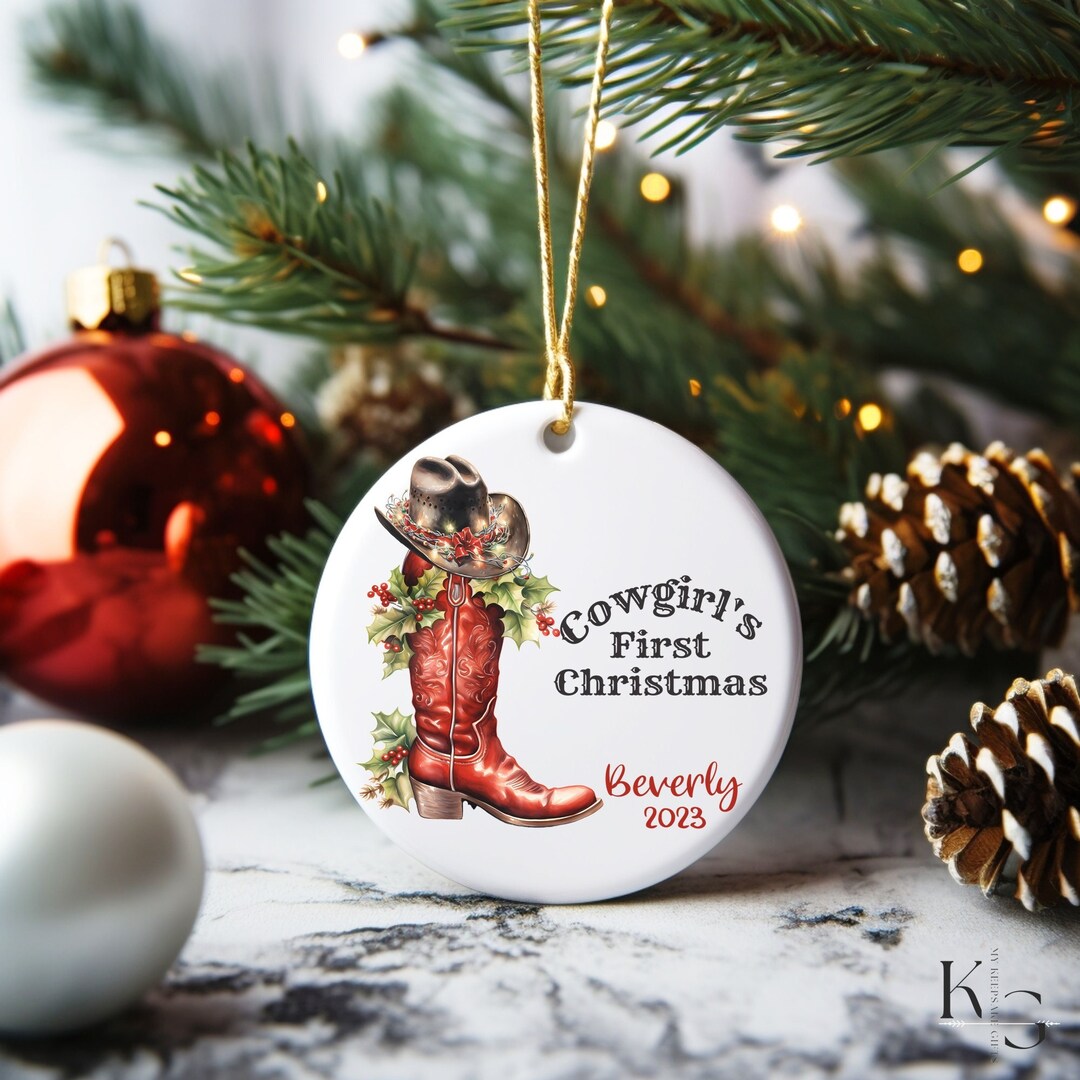 Cowgirl's First Christmas/western Christmas Ornament/first - Etsy