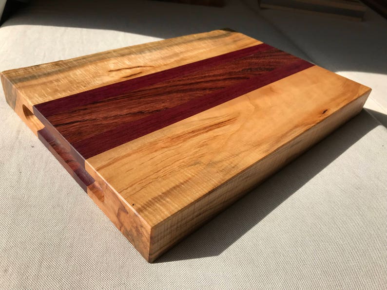 Hardwood Natural-edge Cutting Board: Sweet Gum, Purpleheart, Rosewood ...