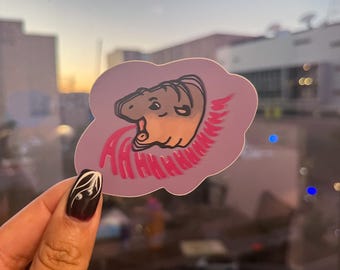 Moo Deng Pygmy Hippo Holographic Sticker - Etsy