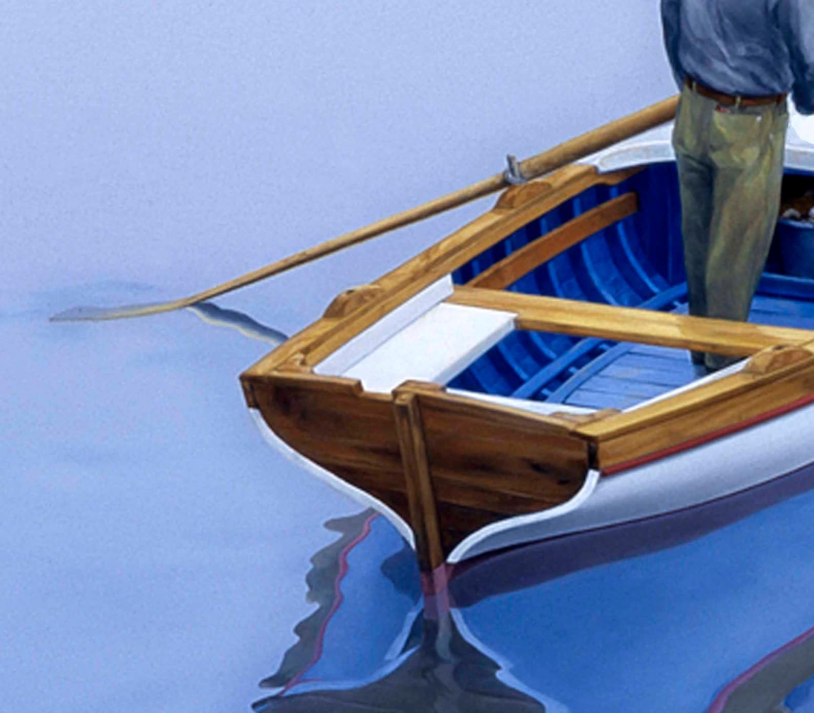 Row Boating on a Fishing Boat in Dreamy Blue Waters Original - Etsy