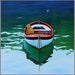 Little Red Rowboat in Green Bay, Print on Canvas From My Original Oil ...