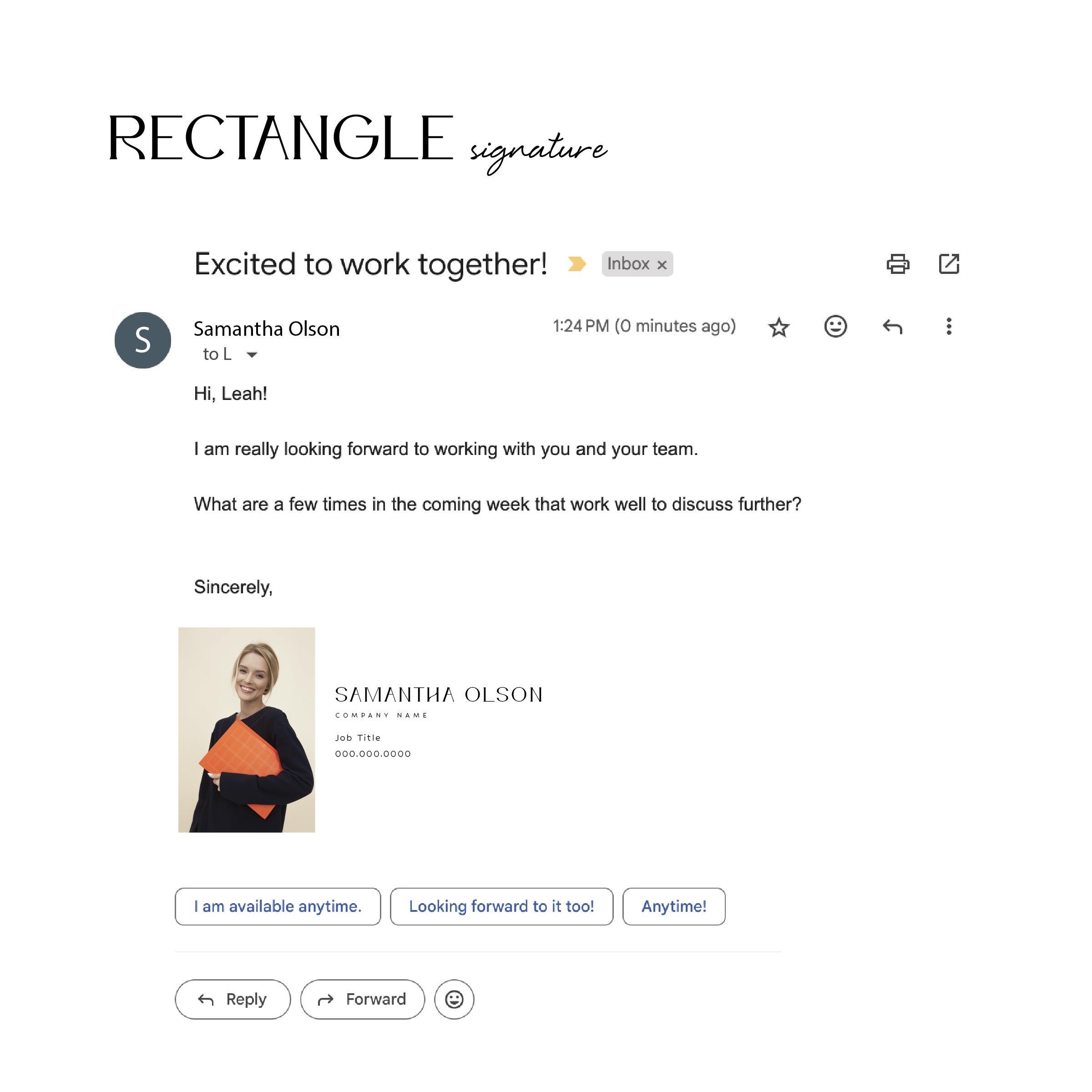 Simple, Modern Email Signature With Photo Headshot | Customizable ...