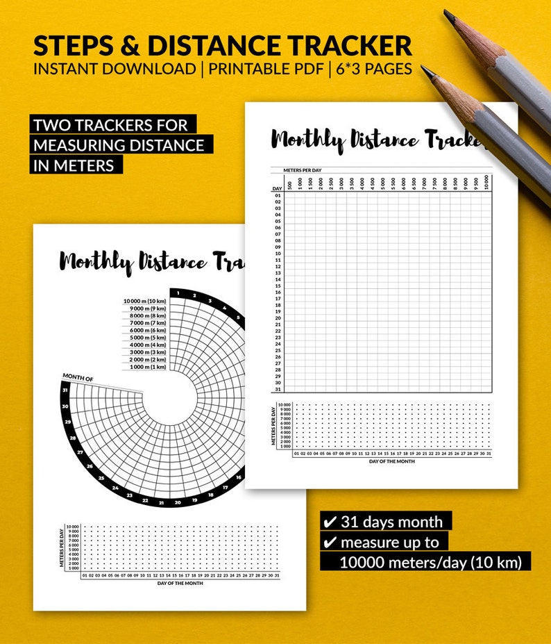 Step Tracker Printable Distance Log Walking Tracker | Etsy