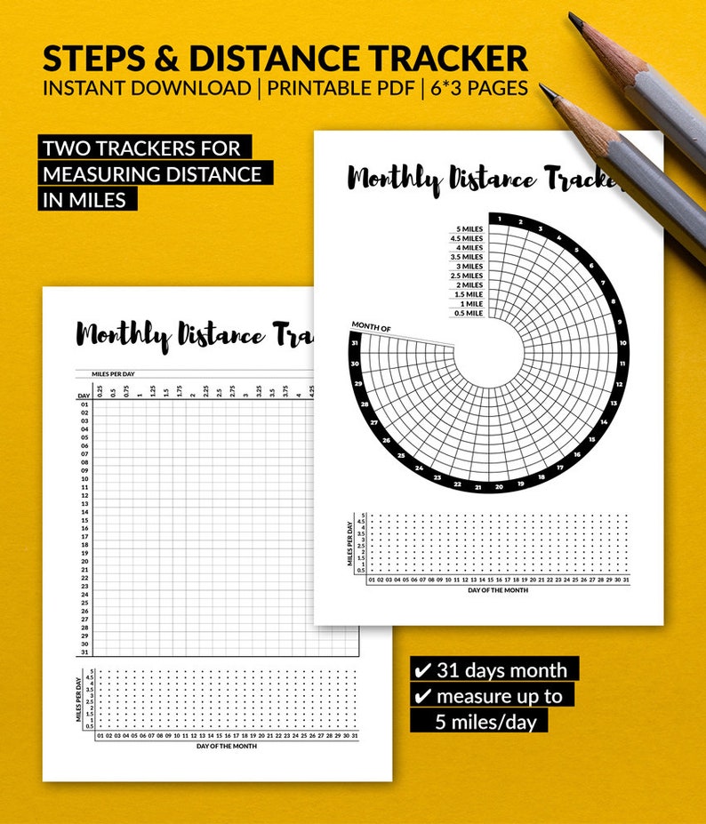Step Tracker Printable Distance Log Walking Tracker | Etsy Step Tracker Printable Distance Log Walking Tracker | Etsy