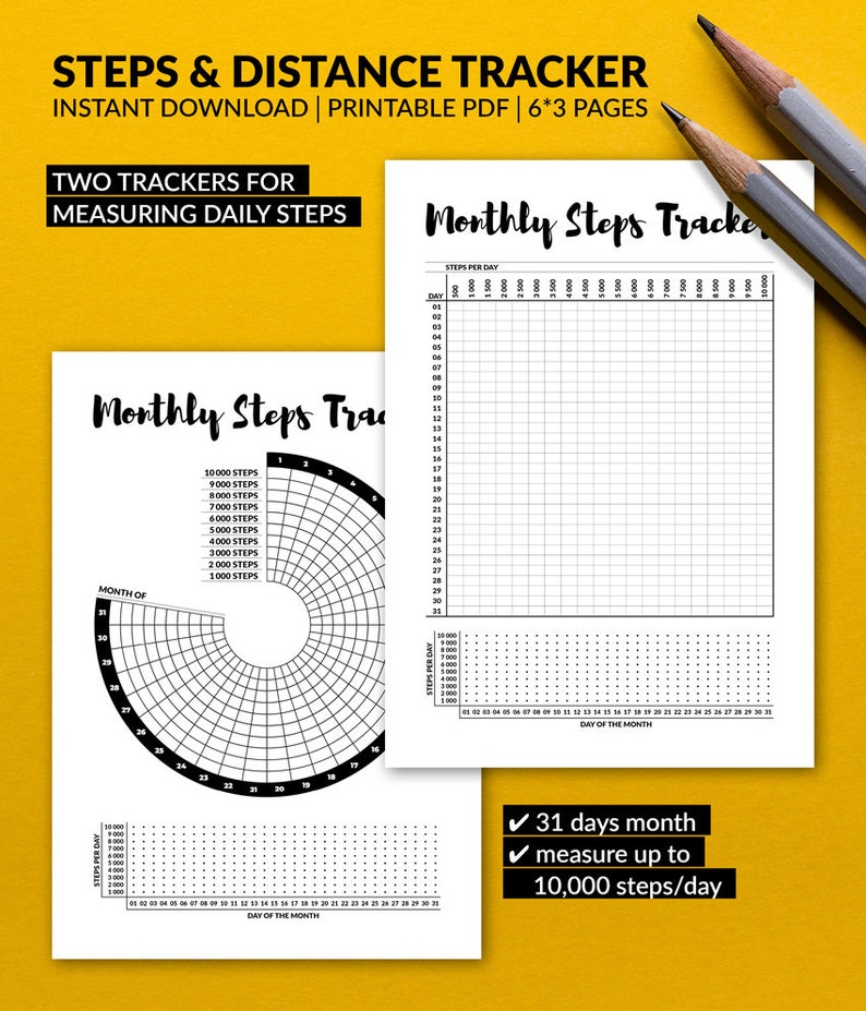Step Tracker Printable Distance Log Walking Tracker | Etsy Step Tracker Printable Distance Log Walking Tracker | Etsy