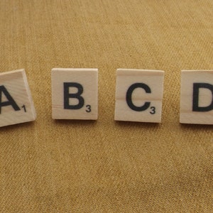 Scrabble Tile Style Letter Pins - A-Z Wood Lapel Pin Badges - Gaming ...