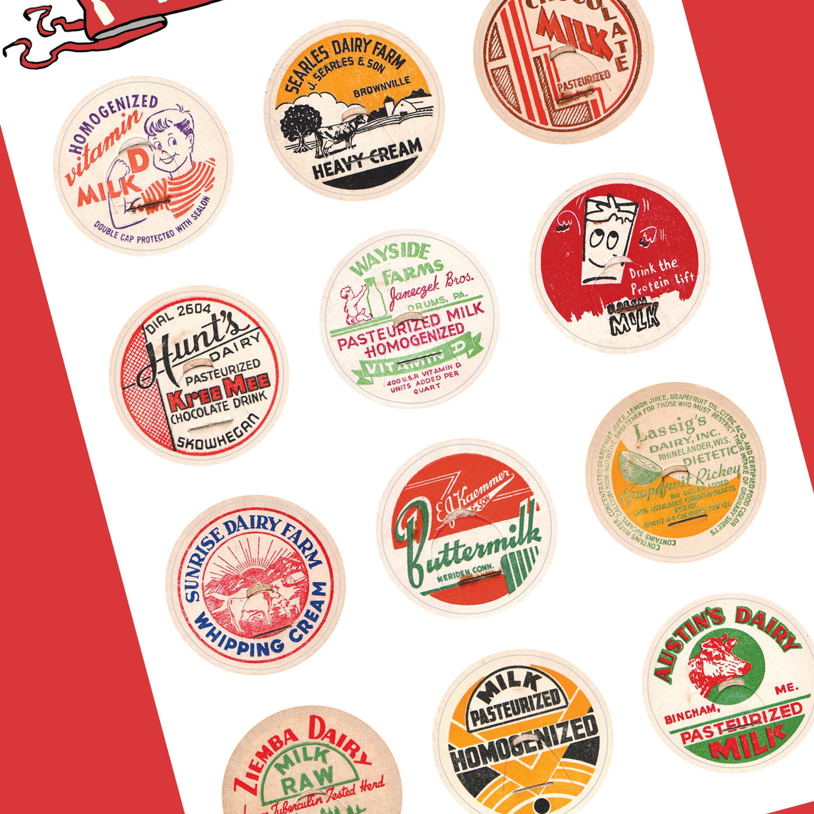 Milk Cap Stickers Set of 24 Dairy Farm Stickers Vintage Cow, Planner ...