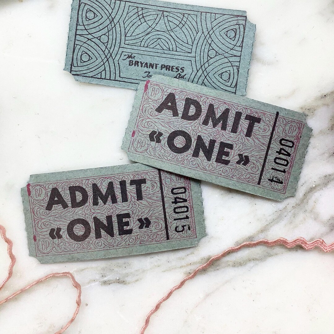 Vintage Movie Theater Tickets | Admit One Tickets | Art Deco Tickets ...